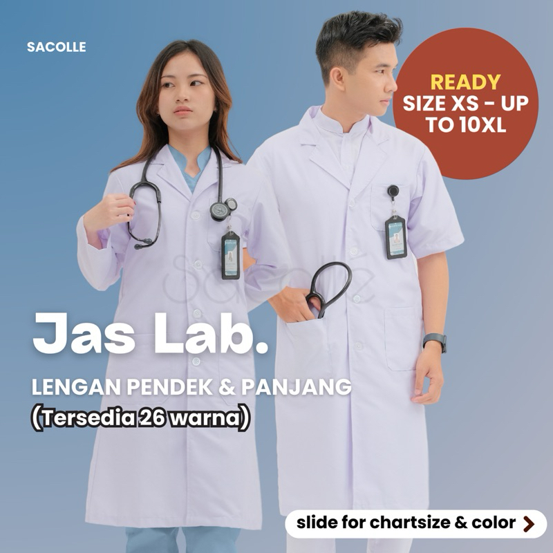 Jual JAS LABORATORIUM SMALL - BIG SIZE JUMBO/Jas Lab Premium Lengan ...