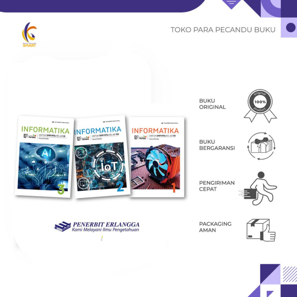 Jual INFORMATIKA SMP/MTS KELAS 7 8 9 - KURIKULUM MERDEKA - PENERBIT ERLANGGA - BUKUKALUKU SMART ...