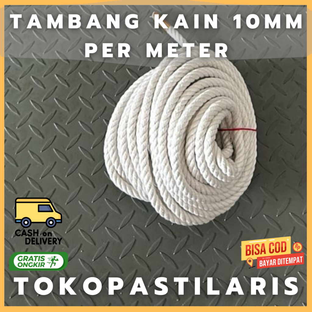 Jual TALI 10MM BAHAN KAIN (METERAN) / TAMBANG 10MM / TAMPAR 10MM / TALI ...