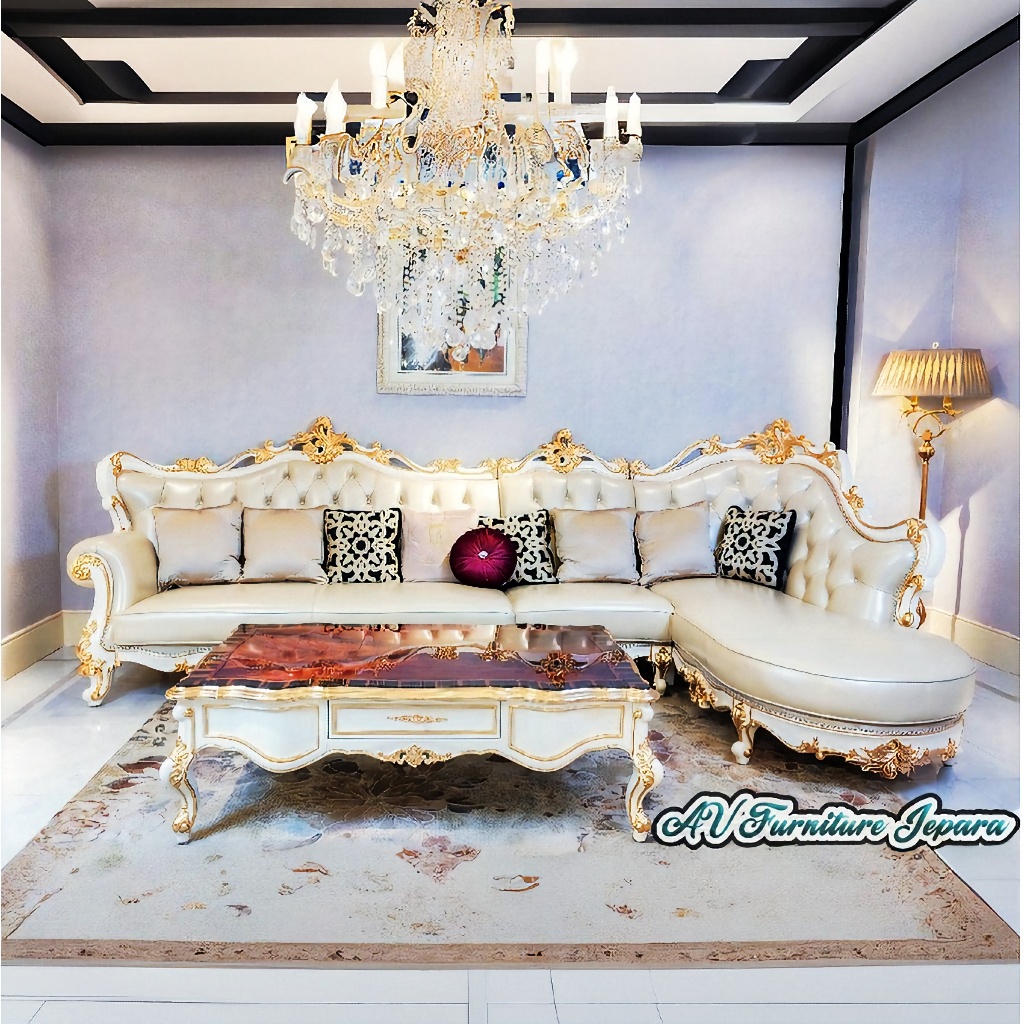 Jual Kursi Sofa Ruang tamu Model sudut Klasic Eropa kayu Jati | Shopee ...
