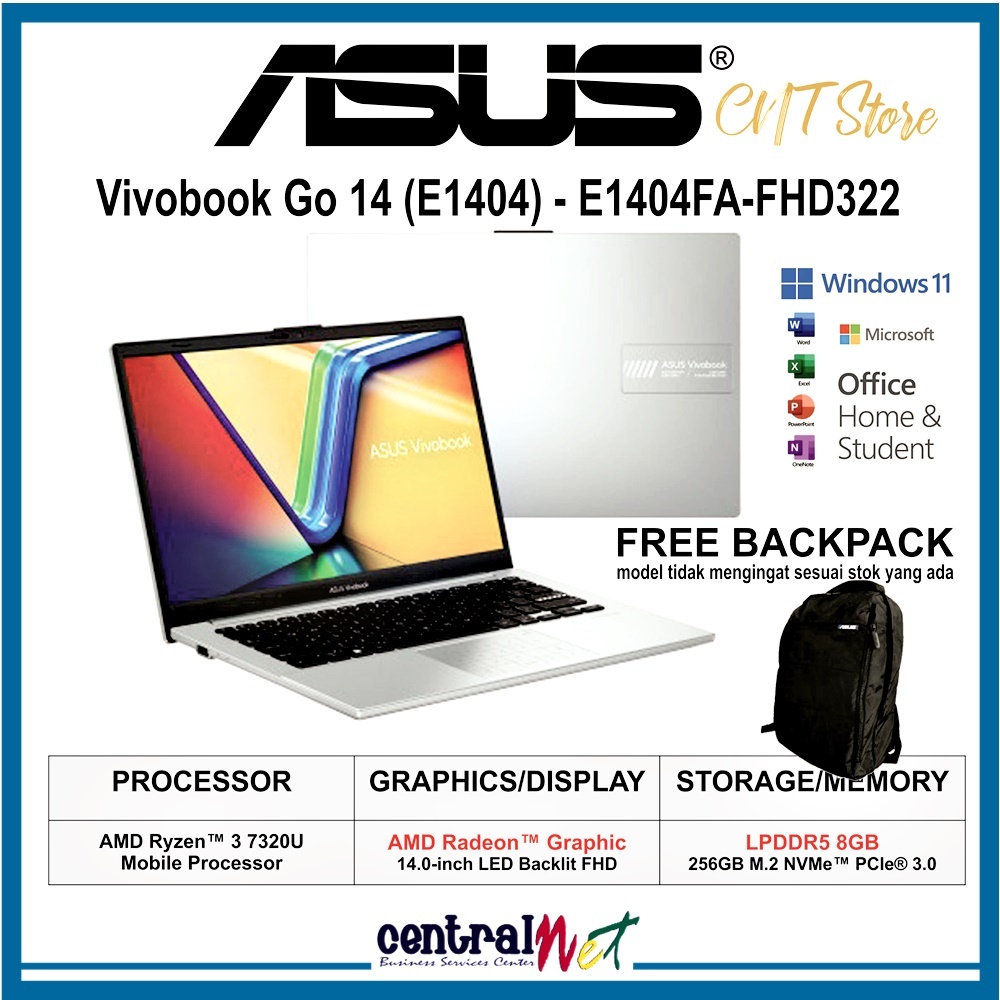 Jual Laptop ASUS Vivobook Go 14 (E1404) - E1404FA-FHD322 | Shopee Indonesia