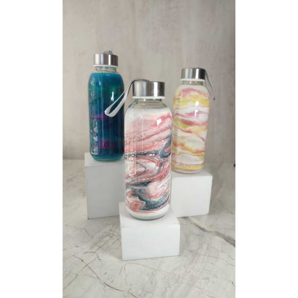Jual Botol Minum Aesthetic / Botol Minum Kaca 420ML / Tumbler Unik ...