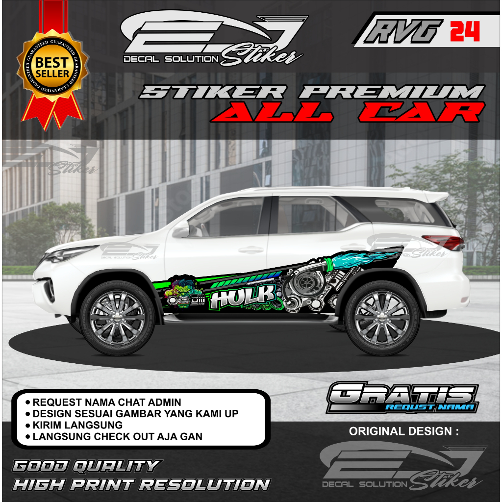Jual RVG24-STIKER MOBIL THAILOOK TURBO DIESEL-DECAL LIVERY MOBIL ...