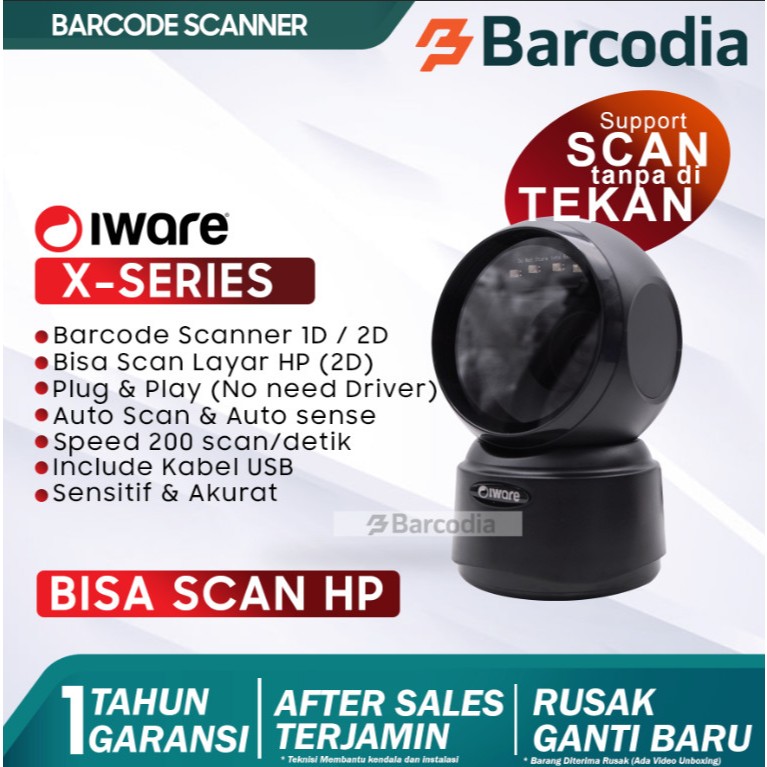 Jual Barcode Scanner 2D Omni - SCANNER BARCODE IWARE X208 (USB ...