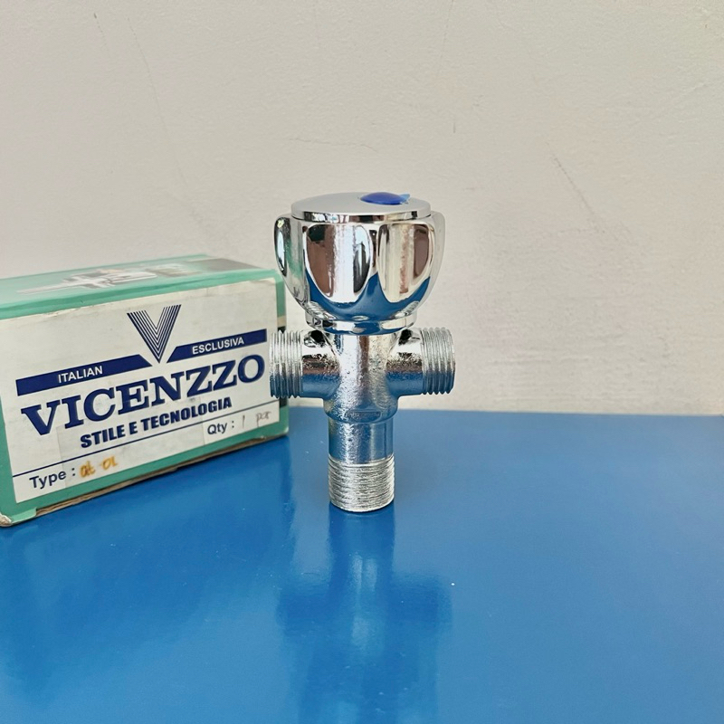 Jual VICENZZO Stop Kran Double 2 Lubang Keran T Shower Angle Valve ...