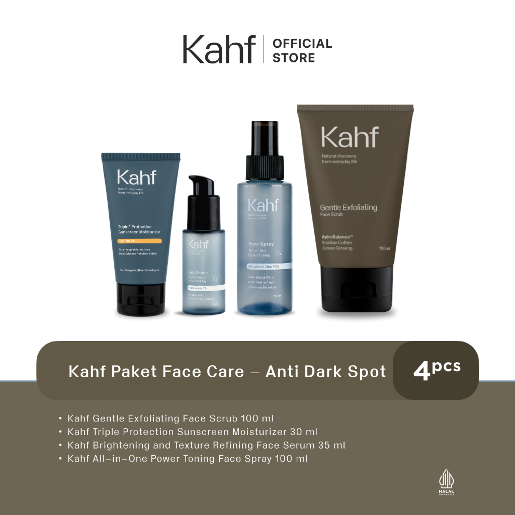 Jual Kahf Paket Face Care Isi 4pcs - Face Wash, Sunscreen, Serum ...