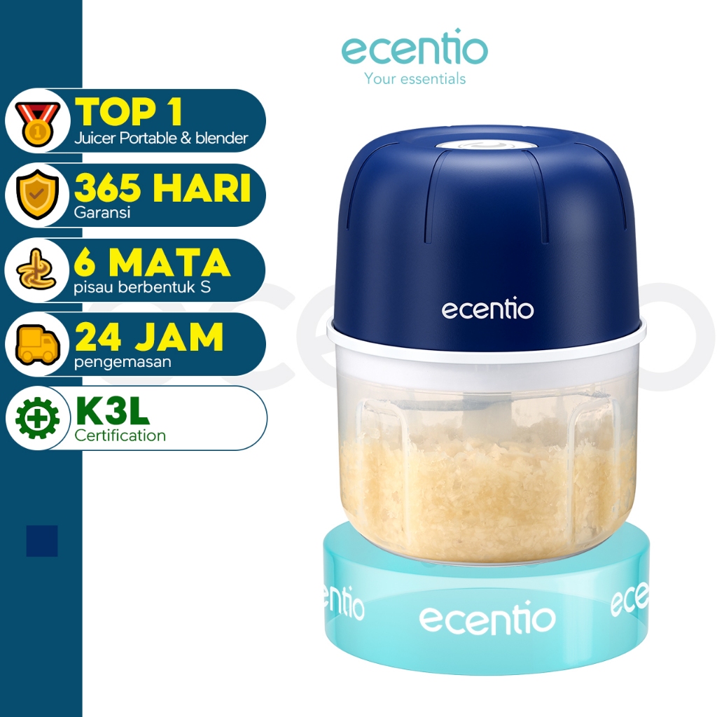 Jual Ecentio Mini Chopper Blender 6 pisau 250ml Portable Penggiling ...