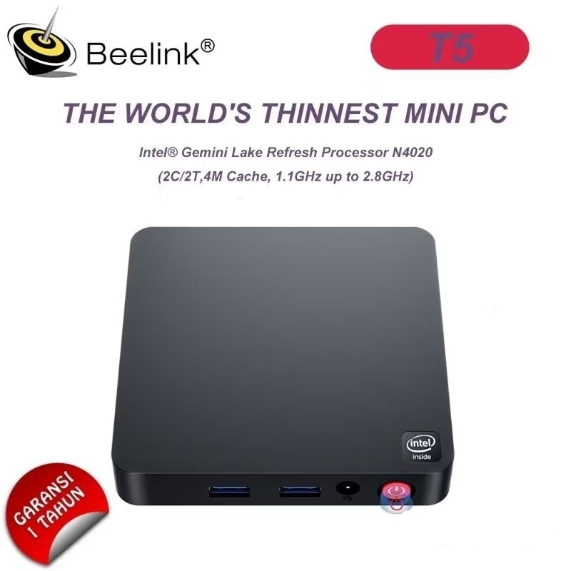 Jual Mini PC Beelink T5 Intel Gemini N4020 4/64GB Dual HDMI Windows 11 | Shopee Indonesia