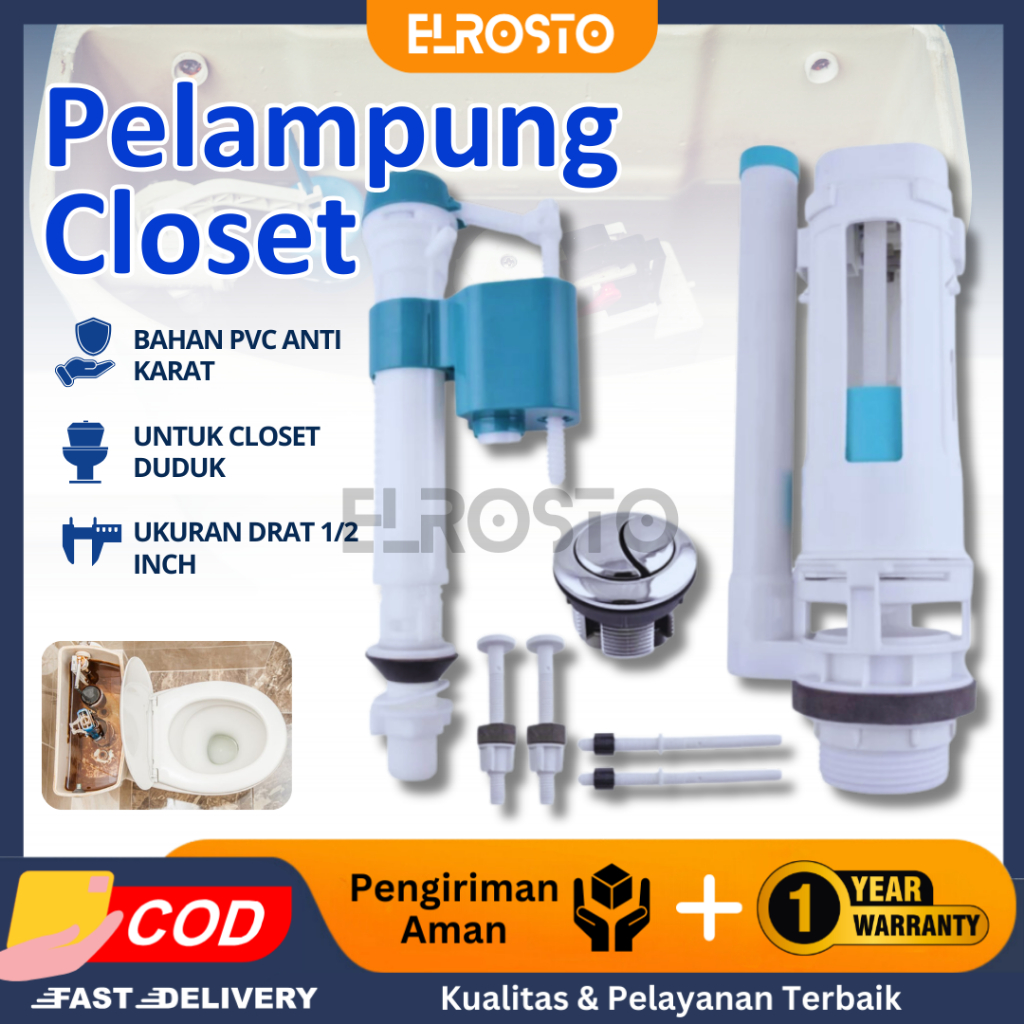 Jual ELROSTO Pelampung Closet Pencet Sparepart alat tabung Closet duduk ...