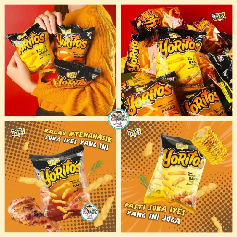 Jual Snack IYES YORITOS 18gr. Ecer 1pc. rasa Keju, Jagung Bakar Pedas ...