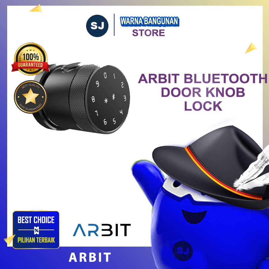 Jual ARBIT Smart Home Bluetooth Door Knob Lock Fingerprint TUYA - Black ...