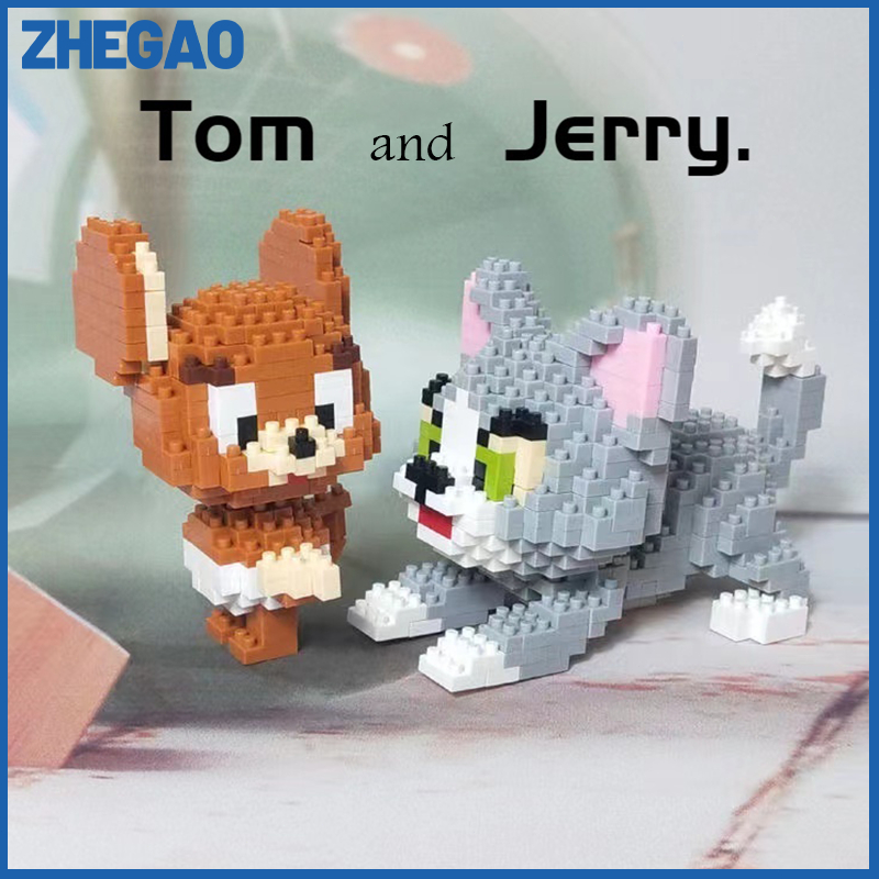 Jual ZHEGAO Mainan Anak Perempuan Bricks Mini Tom and Jerry Model ...