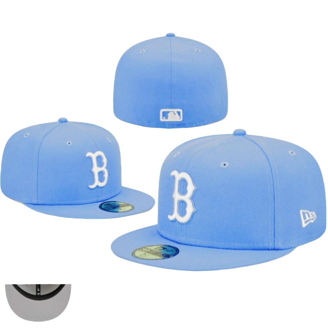 Jual Topi Fitted Boston Light Blue Visor Grey Bordir Build Up Caps ...
