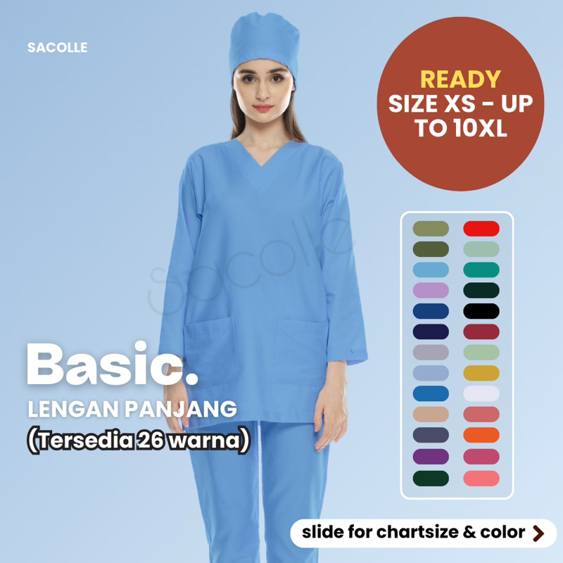 Jual Basic 02 Katun Premium Lengan Panjang Baju Jaga Set Baju Celana