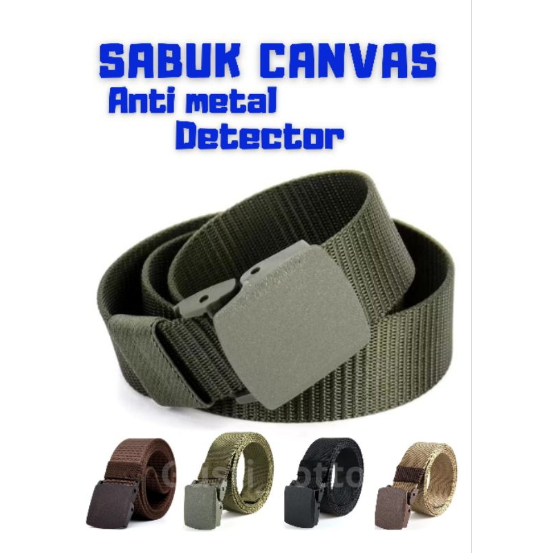 Jual Ikat Pinggang Tactical Nylon Canvas Anti Metal Detector/ Sabuk Kain Nylon canvas | Shopee ...