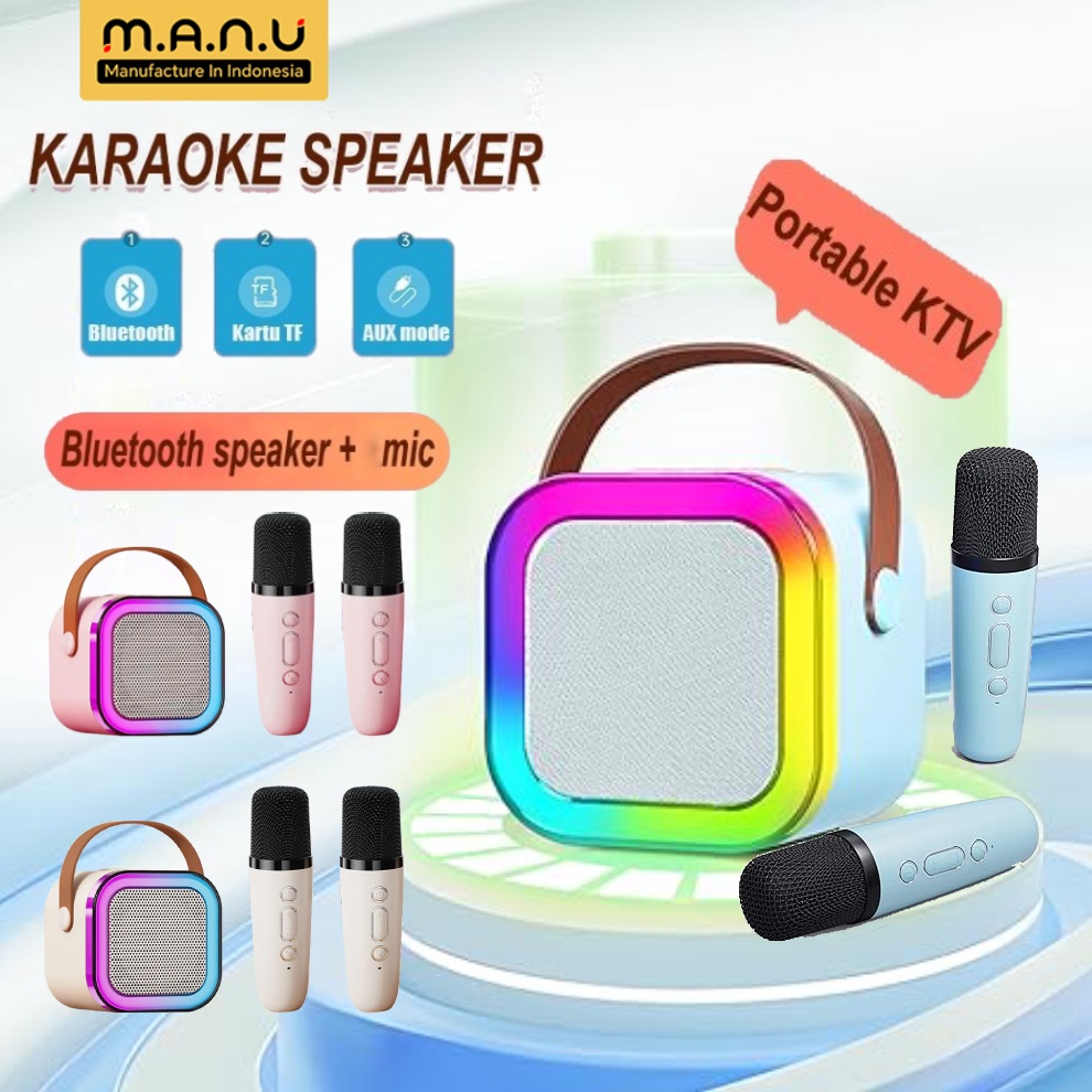 Jual KODE D14T Speaker Bluetooth Set K12 LED Karaoke Super BASS Mic Portabel Microphone Karaoke ...