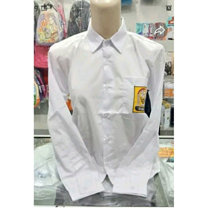 Jual Seragam Kemeja Putih Lengan Panjang Free osis & bendera | Shopee ...