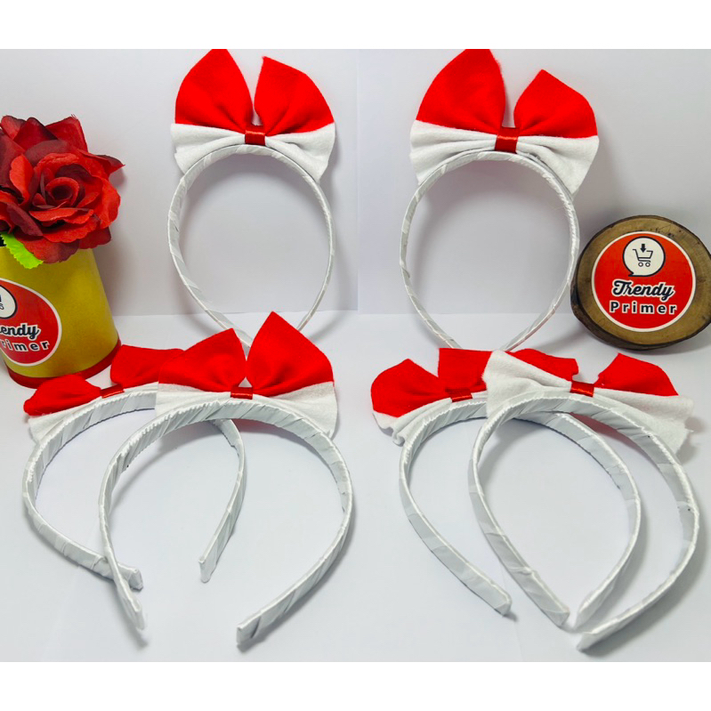 Jual Bando merah putih pita besar isi 6 pcs | Shopee Indonesia