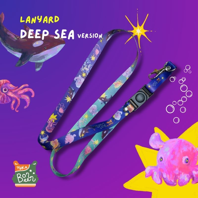 Jual Lanyard Deep Sea Toko Bonbeen Tali ID Card tema hewan laut ...
