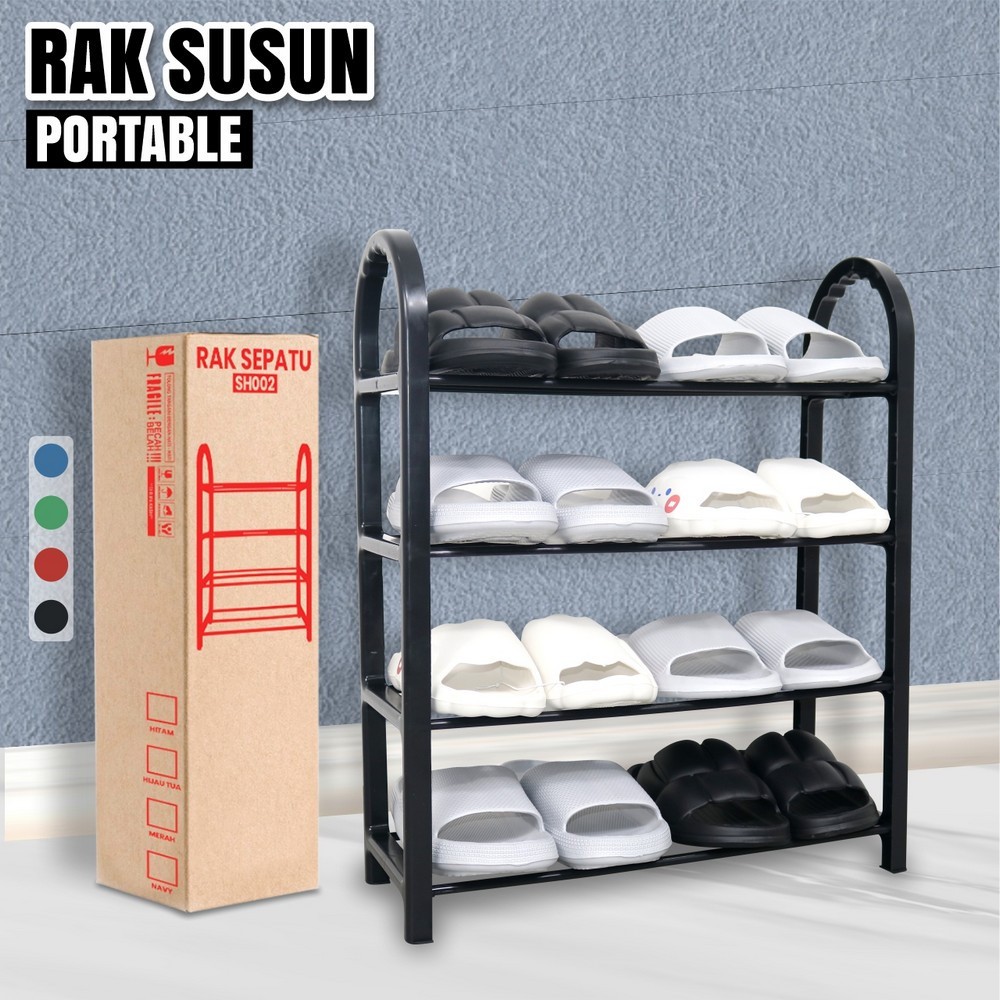 Jual Rak Sepatu Sandal 4 Susun | Rak Sepatu Serbaguna CH-104 | Shopee ...