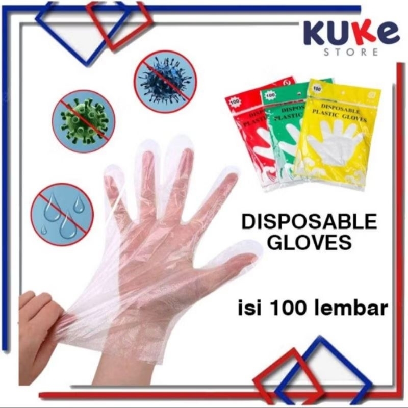 Jual Sarung Tangan Plastik Isi 100 pcs Disposable | Shopee Indonesia