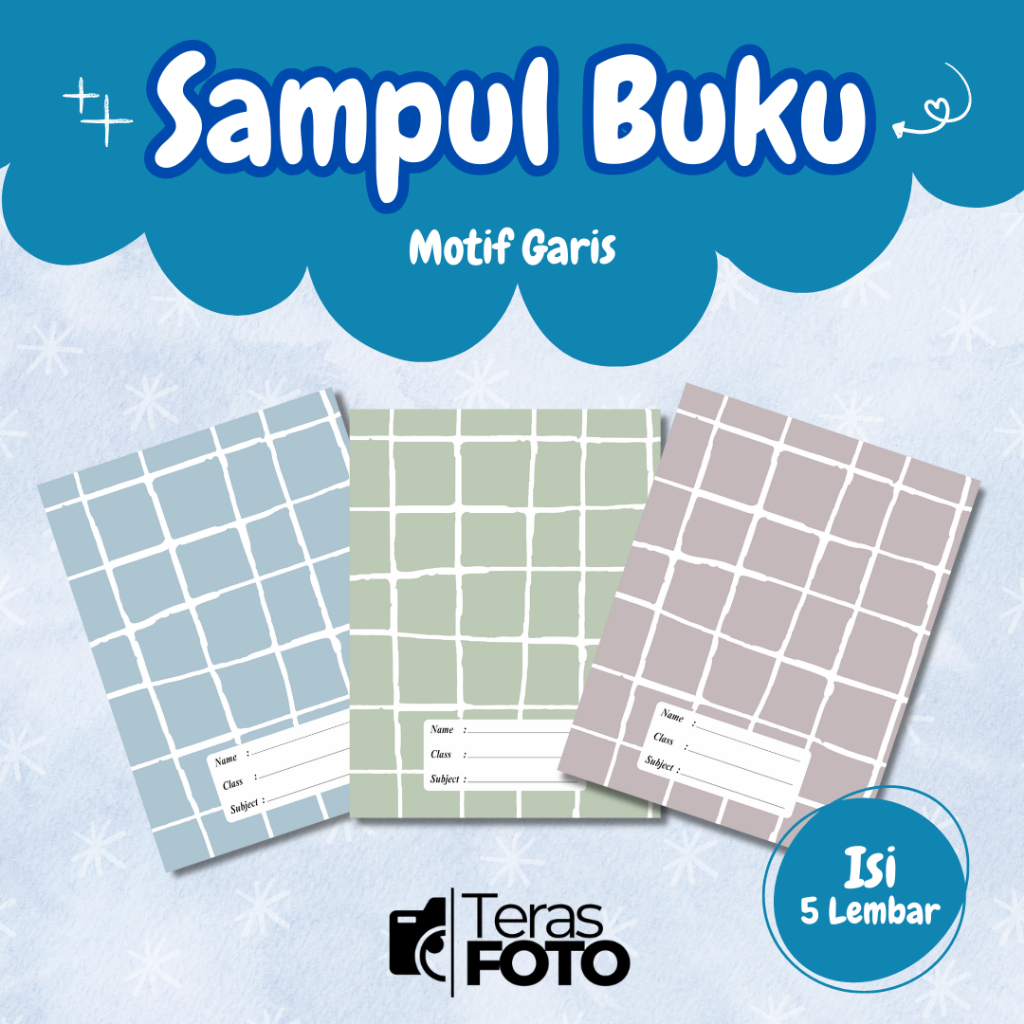 Jual (Isi 5 Lembar) SAMPUL BUKU MOTIF ESTETIK GARIS / SAMPUL BUKU TULIS ...