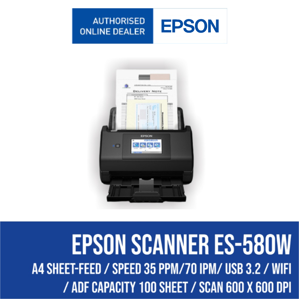 Jual Epson WorkForce ES-580W A4 Duplex Sheet-fed Document Scanner ...