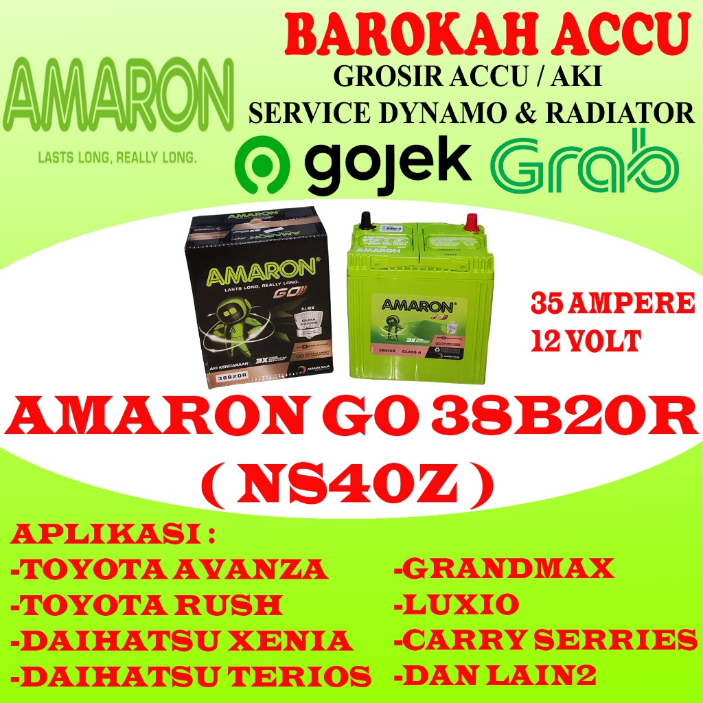 Jual AKI MOBIL AMARON GO 38B20R / NS40Z , 35 AH | Shopee Indonesia