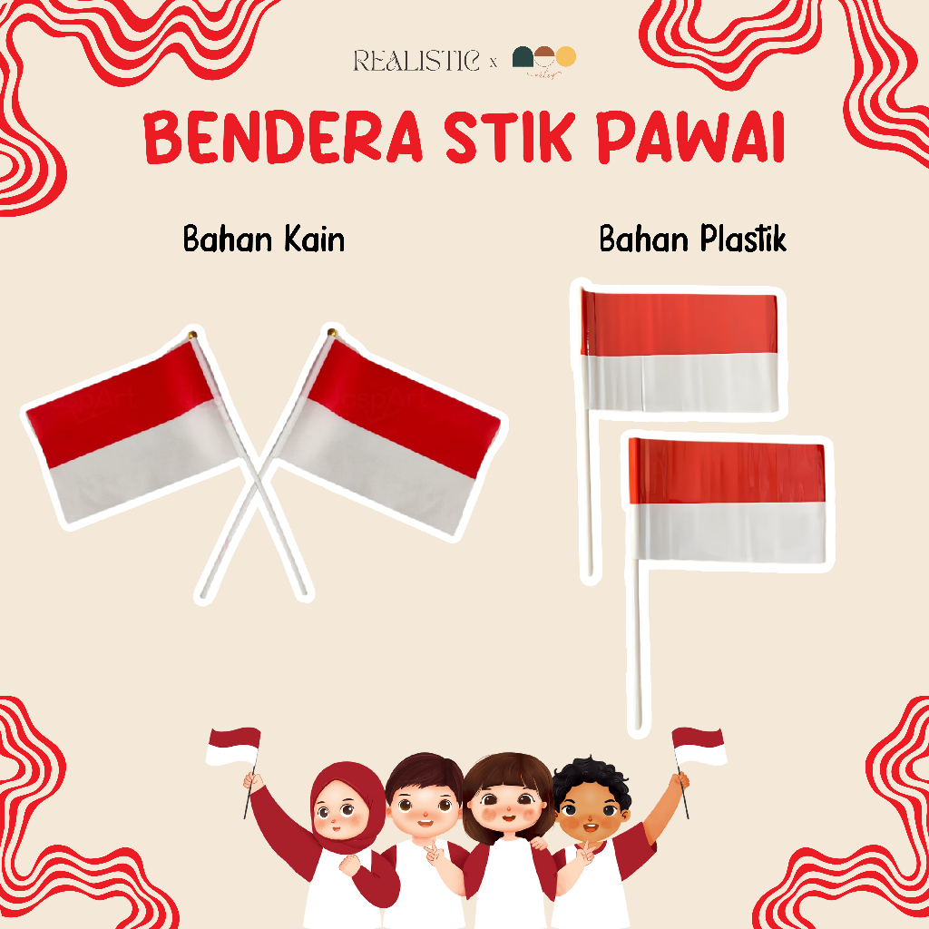 Jual Bendera Stik Pawai Merah Putih OPP Kilau | Shopee Indonesia