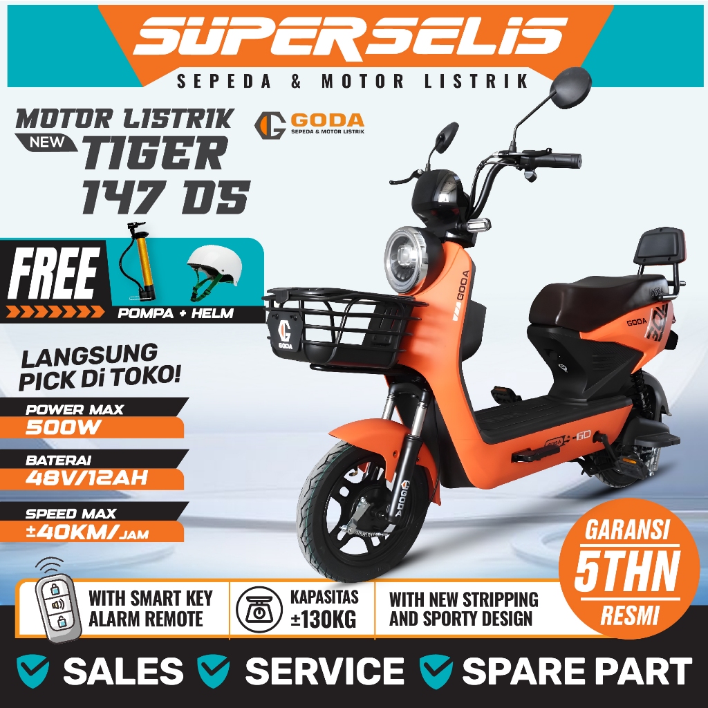 Jual Sepeda Listrik GODA 147DS TIGER 48V 12AH 48V/12AH Selis Garansi ...
