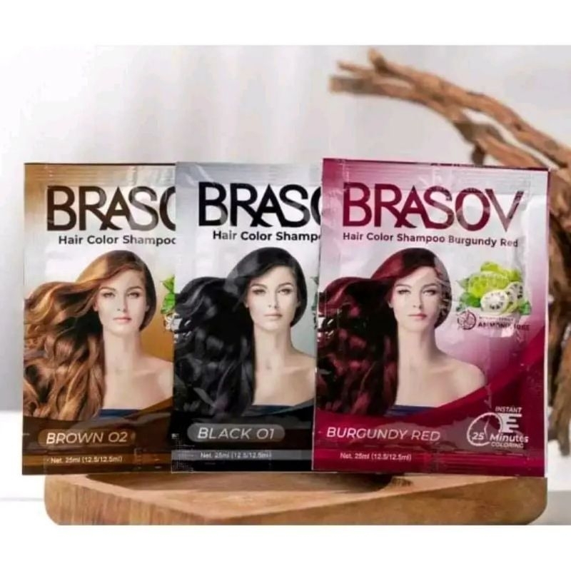 Jual BRASOV Hair Color Shampoo Pewarna Rambut Netto : 25 ml | Shopee ...