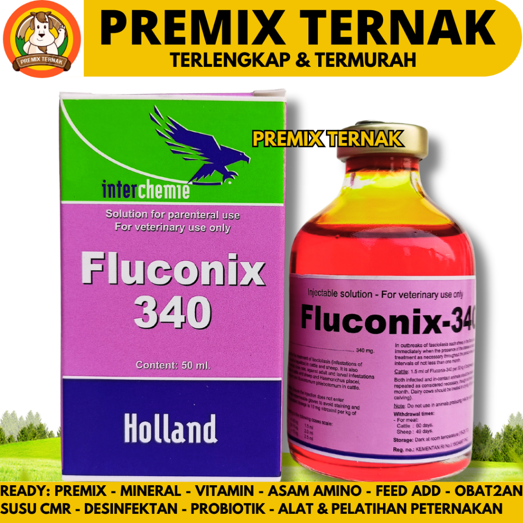 Jual FLUCONIX-340 50ML INTERCHEMIE - Obat Cacing Hati Sapi Kambing ...