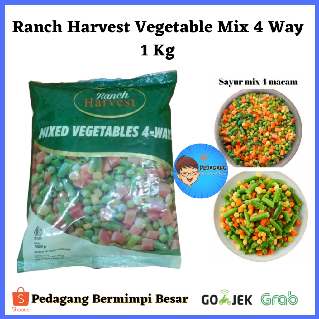 Jual Ranch Harvest Vegetable Mix 4 Way 1 Kg/ Mix Sayuran/ Mixed Vegetable 4 Ways/ Mix Vegetable ...