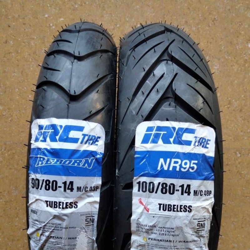 Jual Ban Luar Depan Belakang IRC 90/80-14 100/80-14 NR95 NR87Z REBORN Tubles Ban Motor Matic ...
