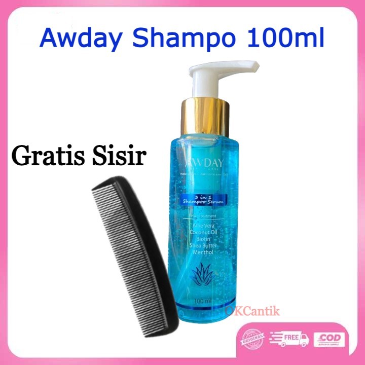 Jual Sampo Awday 3in1 Awdey Shampoo 100ml Shampo auday Serum Hair Anti ...