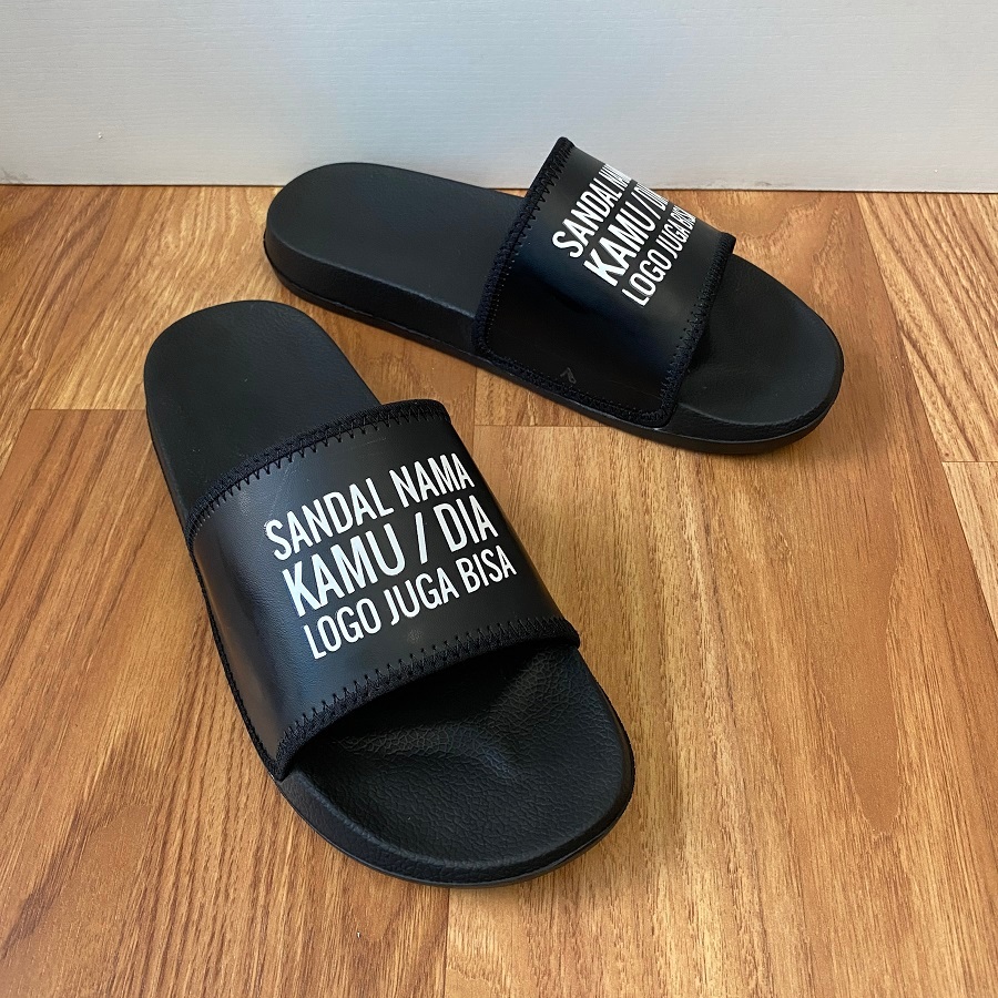 Jual Sandal Custom Nama Sendal Slop Slip Slide On Phylon Pria Bisa ...