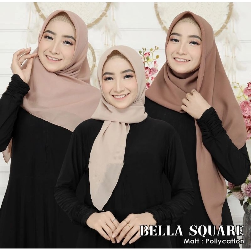 Jual Hijab bella square Segi Empat premium anti letoy merk jumbo 115× ...