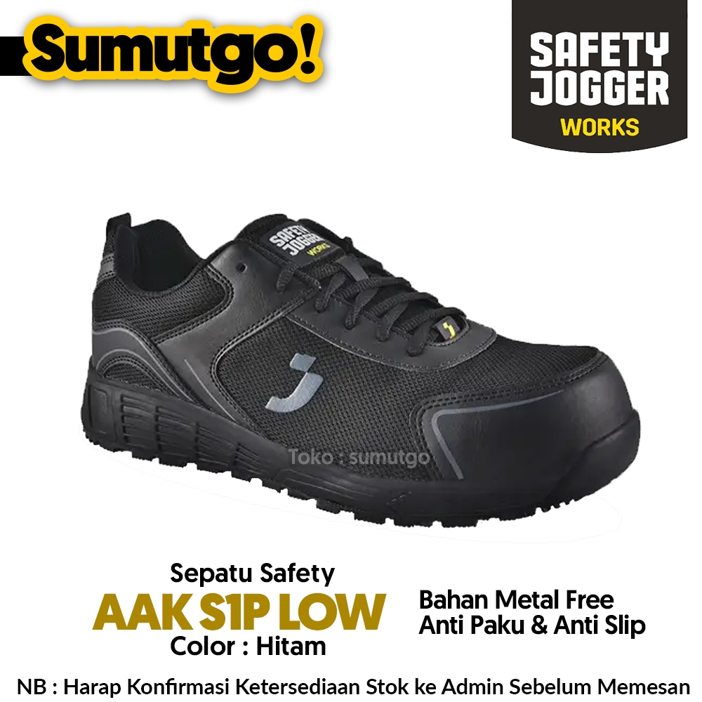 Jual Safety Jogger AAK S1P LOW Hitam Original / Safety Shoes Keren ...