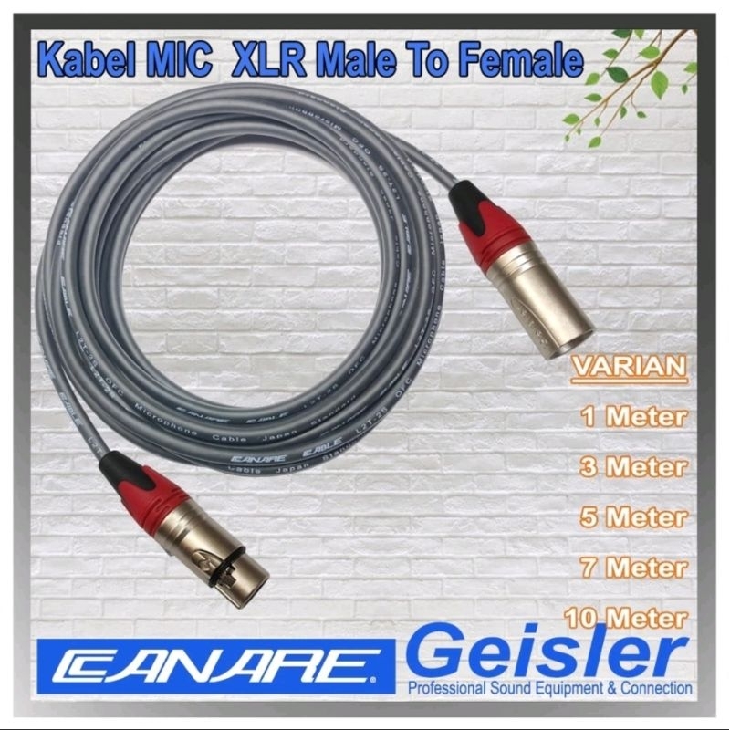 Jual Kabel Microphone/Kabel Out Mixer Ke power XLR Male To Female 3pin ...