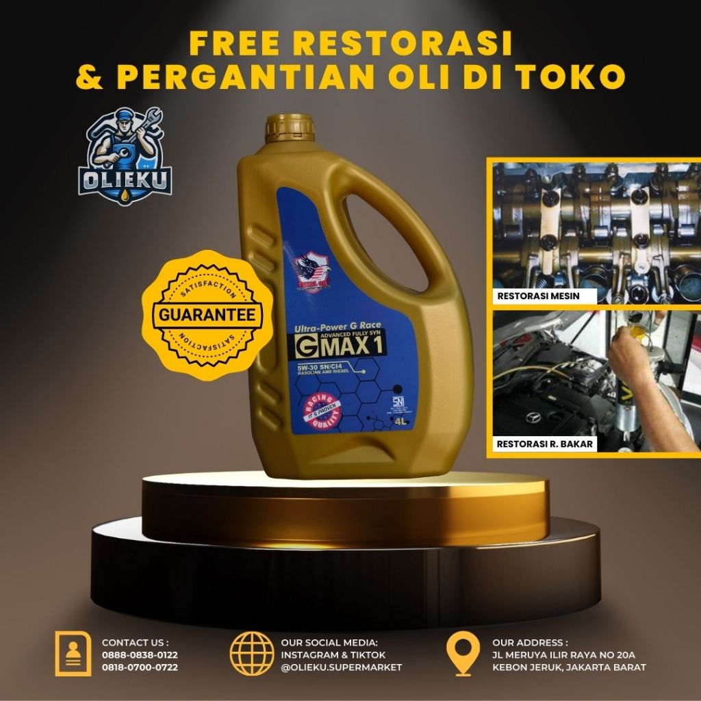 Jual Texal Oil Gmax 1 Ultra-power Fully Syn 5w/30 Sn With Nano Tech (4L) | Shopee Indonesia