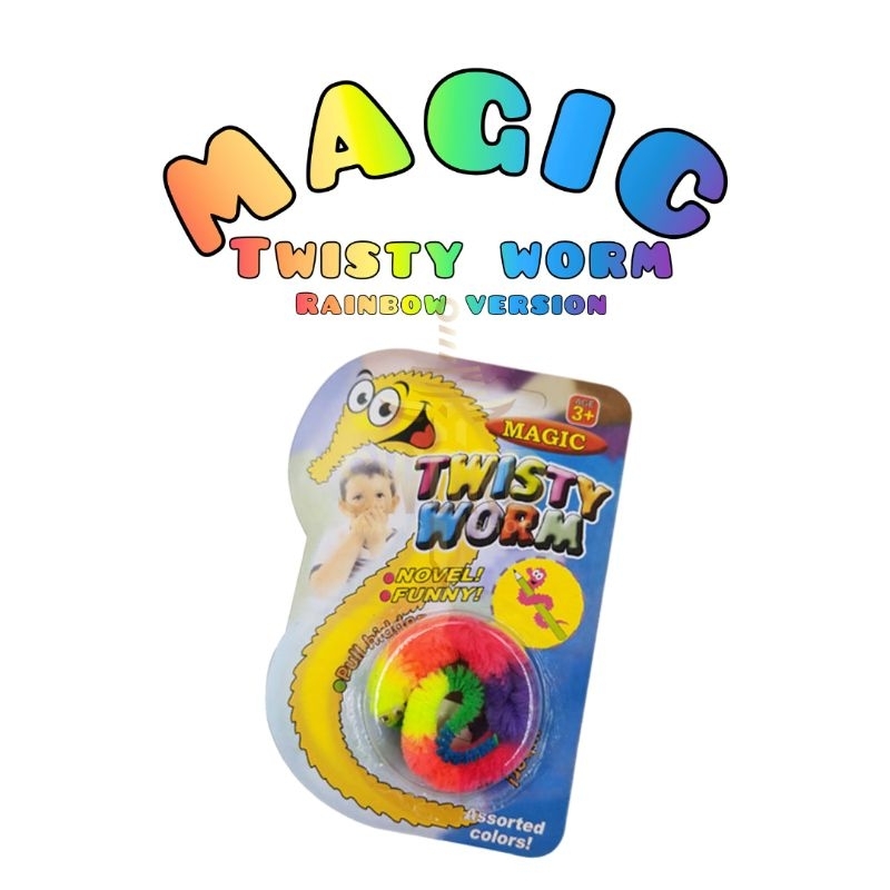 Jual Magic Twisty Worm Rainbow Version - Alat Sulap Twisty Worm - Sulap Cacing - Boneka Cacing ...