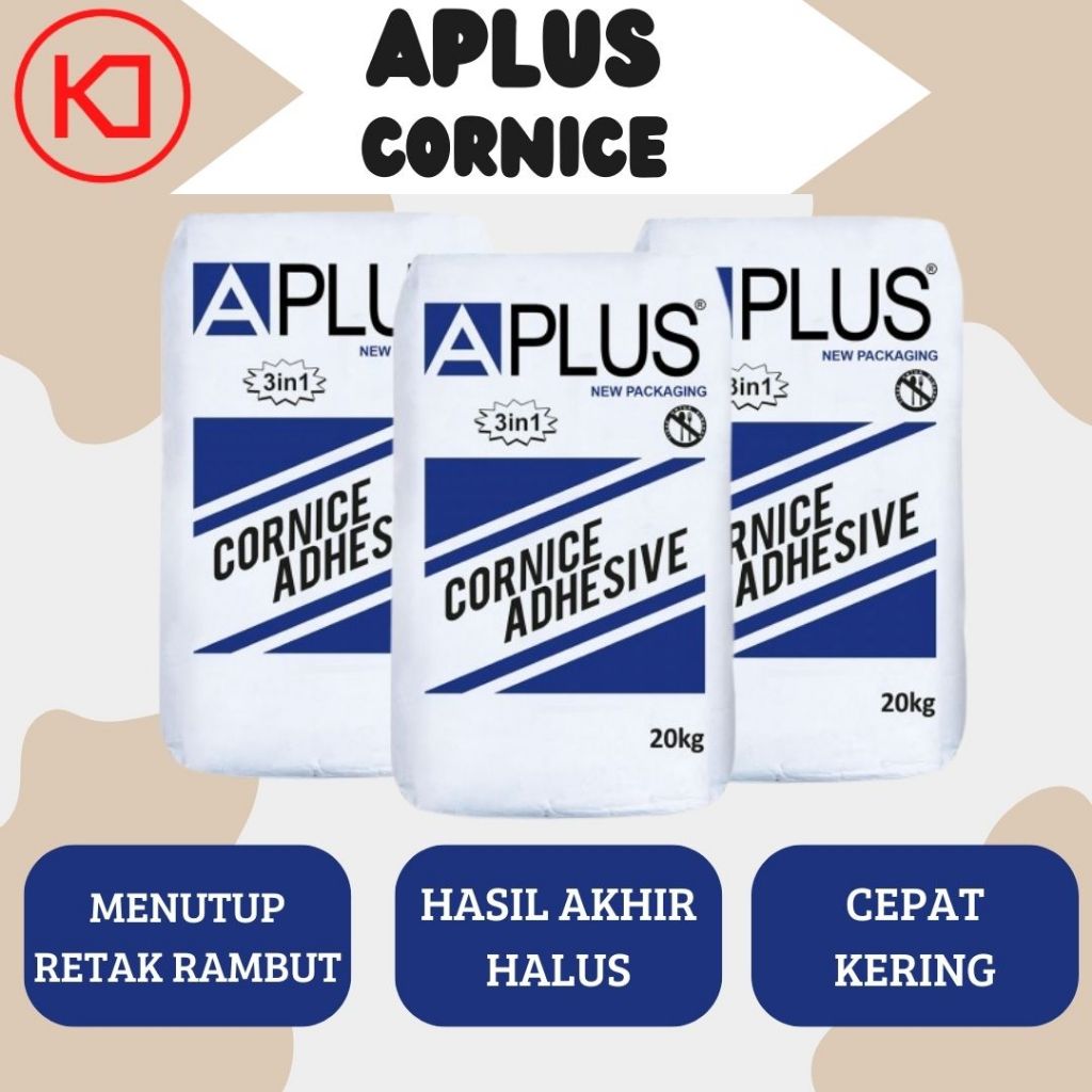 Jual Compound Aplus/Kompon Gypsum Aplus Cornice Adhevise Aplus 20kg ...