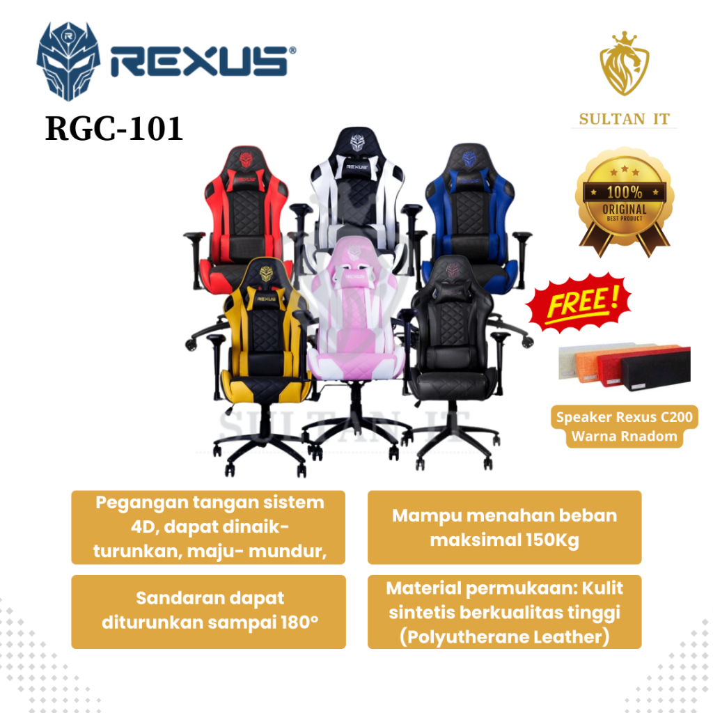 Jual Rexus Gaming Chair Kursi RGC 101 Original / RGC 100 Original ...