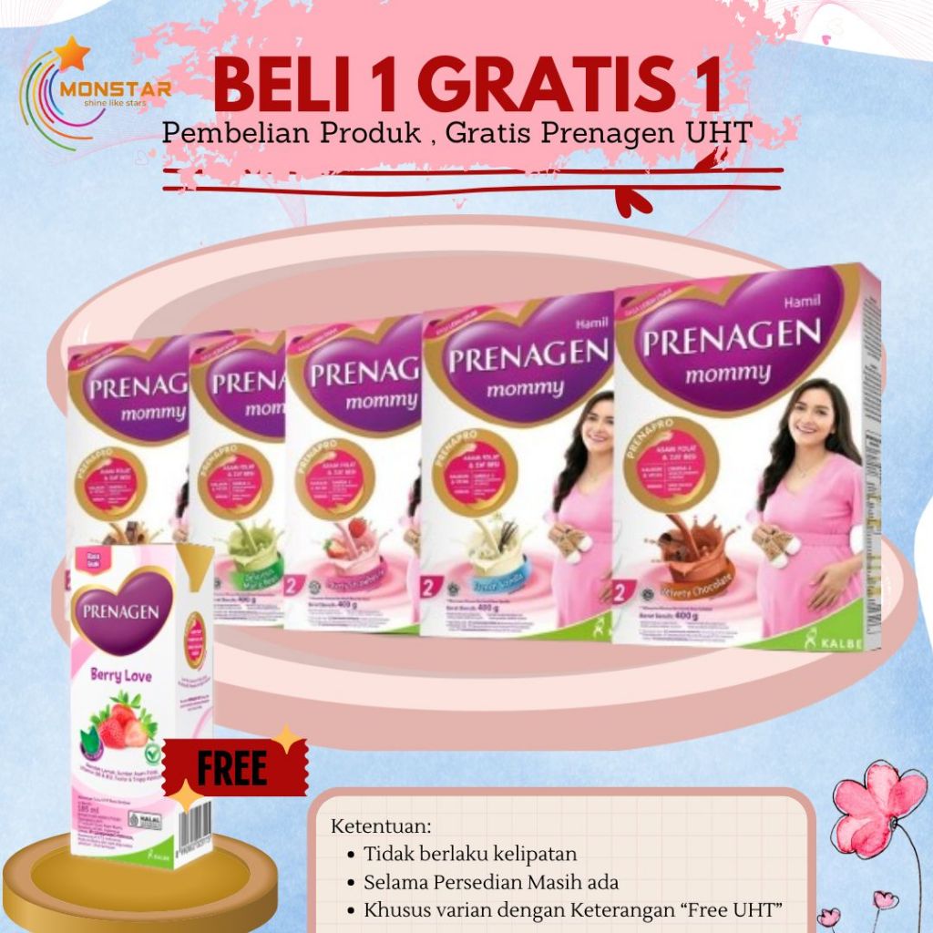 Jual MONSTAR - PRENAGEN MOMMY 400GR Vanila Coklat Strawberry Susu Prenagen mommy Lactamom Emesis ...
