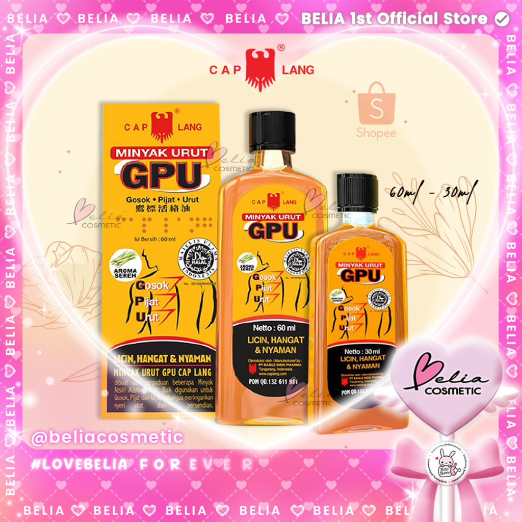 Jual BELIA GPU Sereh Minyak Urut 30ml | 60ml Cap Lang | Shopee Indonesia
