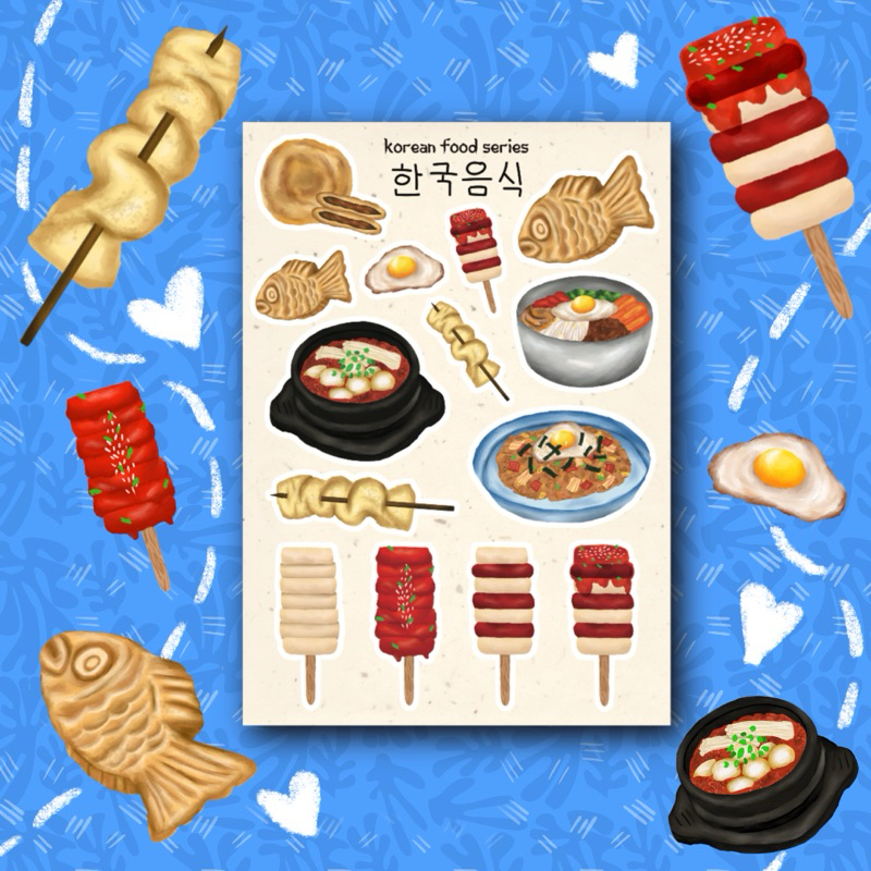 Jual Korean Food Sticker sheets / sticker journal deco / sticker ...
