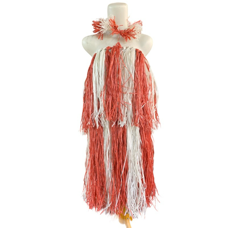 Jual Baju Rok Tali Rafia Rapia Warna Merah Putih Rumbai Kostum Daur ...