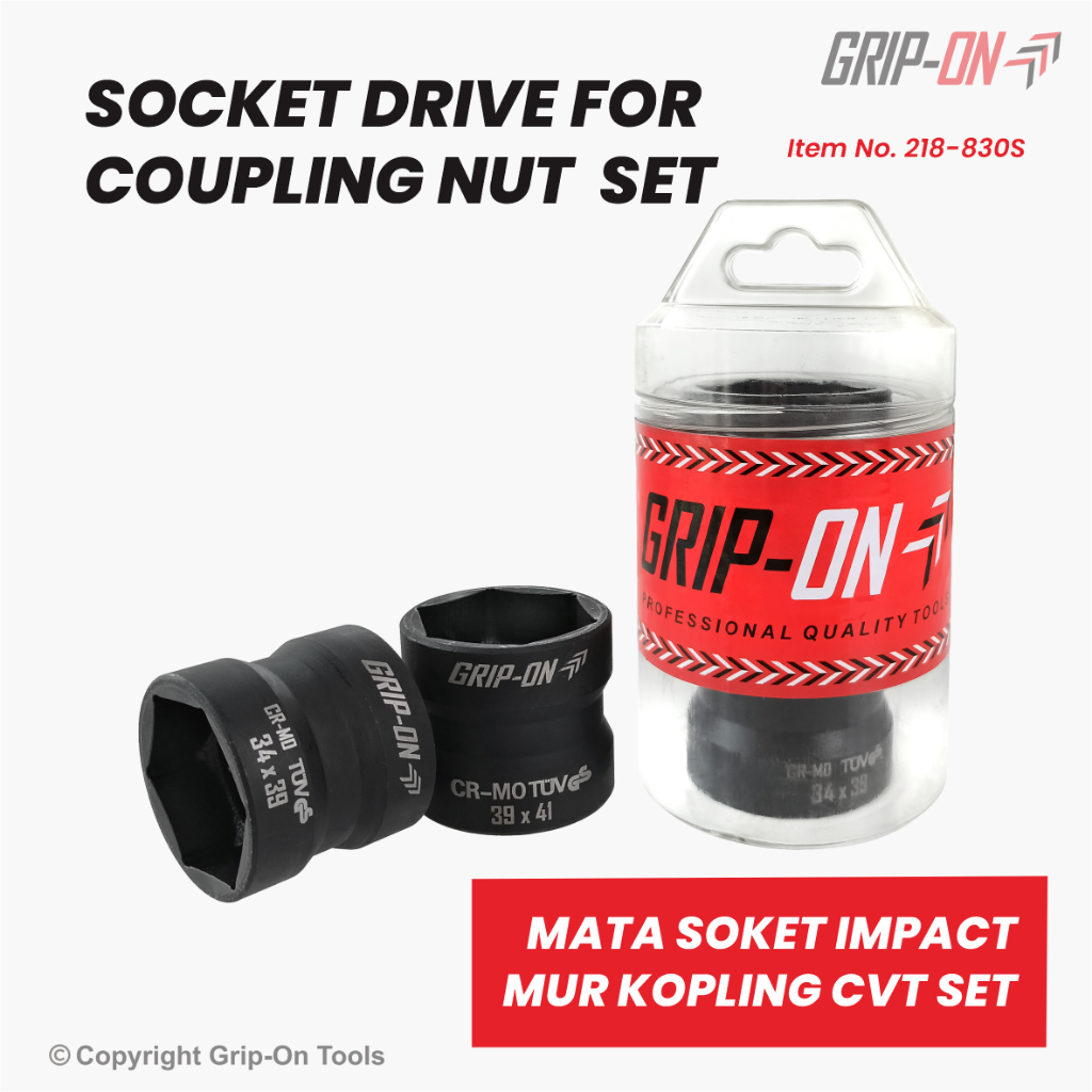 Jual Grip-On Socket Drive For Coupling Nut Mata Soket Impact Set 34X39 dan 39X41 Untuk Honda ...