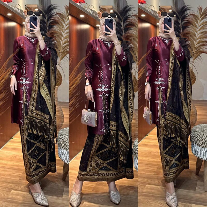 Jual SET BAJU + BATIK TANAH LIEK // BAJU KURUNG MELAYU // BAJU KURUNG ...