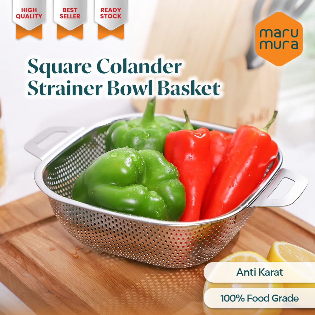 Jual Marumura Colander Saringan Baskom Stainless Steel Strainer Tirisan ...